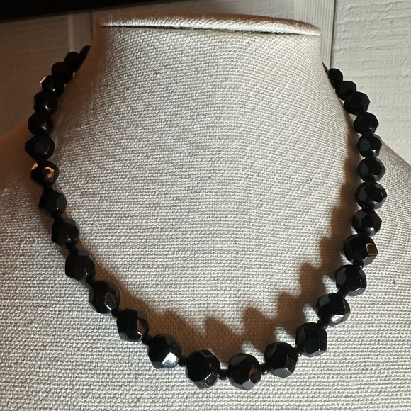 Jewelry | Vintage French Black Jet Glass Black Bead Necklace | Poshmark